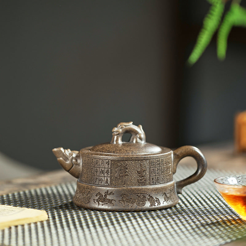Bronze Engraving Purple Clay Teapot – ClayPurple