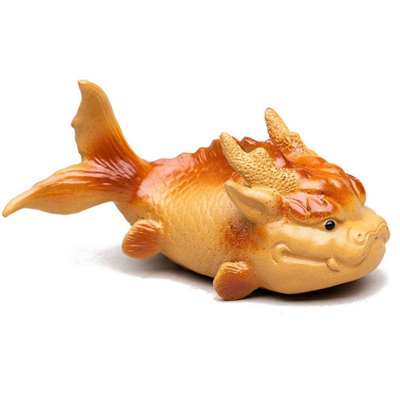 Carp Leaping Purple Clay Tea Pet