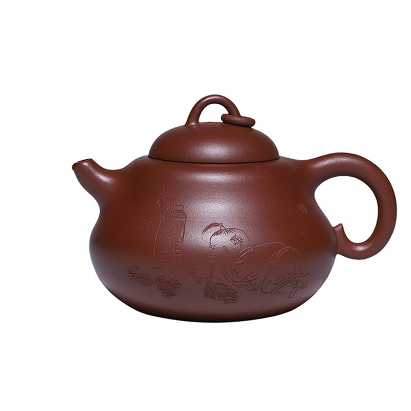 Di Cao Qing - Gourd Purple Clay Teapot