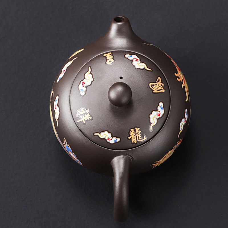 Color-Changing Dragon & Phoenix Purple Clay Teapot – ClayPurple