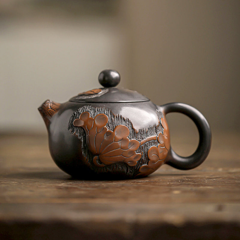 Lotus Purple Pottery Carving Teapot – ClayPurple