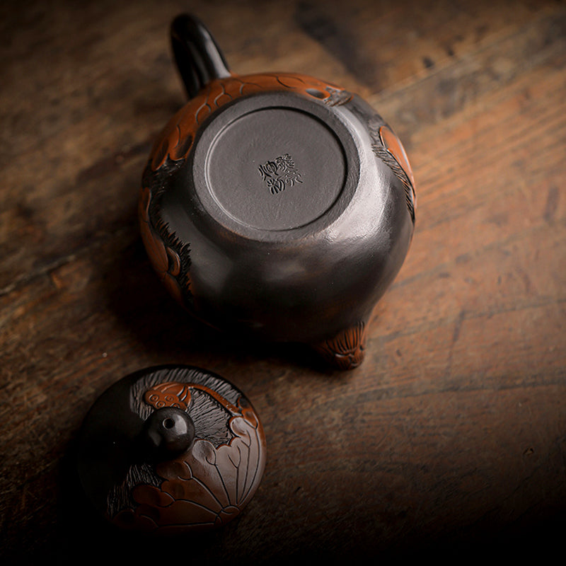 Lotus Purple Pottery Carving Teapot – ClayPurple